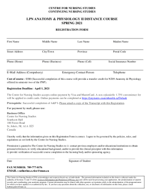 Fillable Online LPN ANATOMY & PHYSIOLOGY II DISTANCE COURSE Fax Email ...