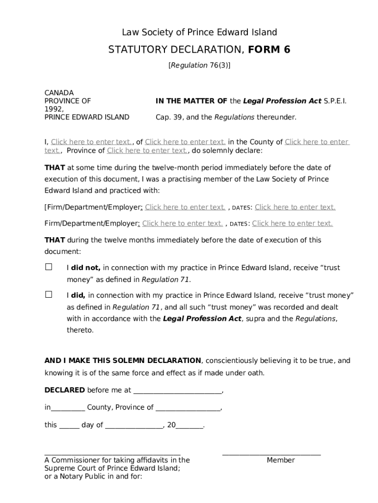 STATUTORY DECLARATION, 6 Doc Template | pdfFiller