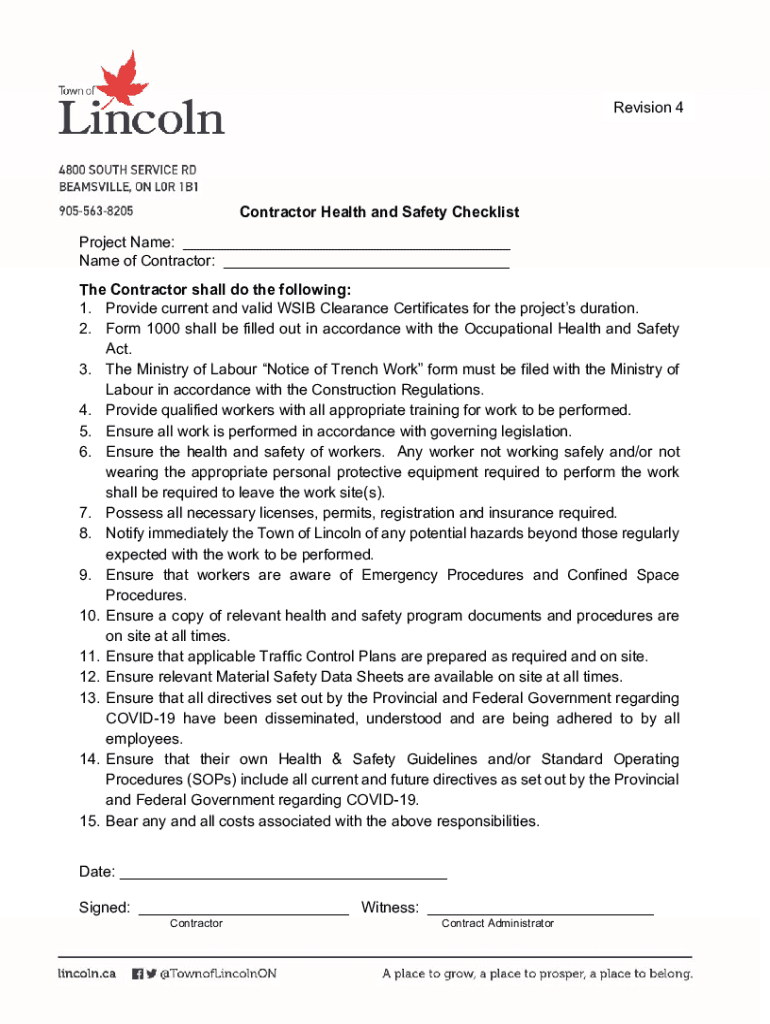 Fillable Online Health Safety Form Rev 4 Fax Email Print - pdfFiller