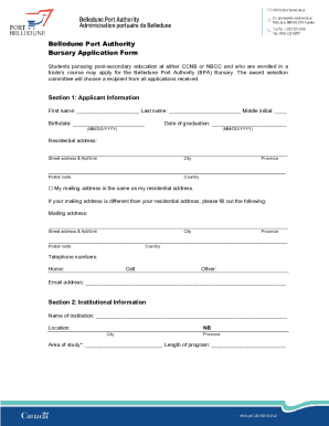 Fillable Online BPA Bursary Application Form Fax Email Print - pdfFiller