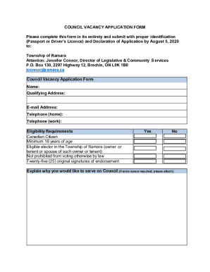 Fillable Online Council Vacancy Application Form.docx Fax Email Print - pdfFiller