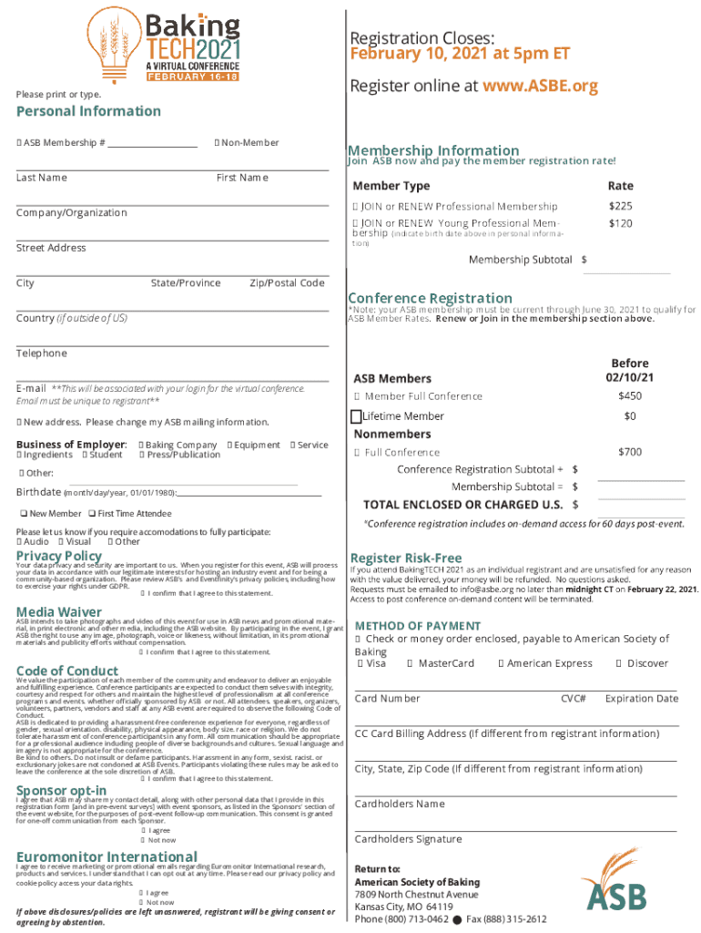 Fillable Online Registration Closes: Fax Email Print - pdfFiller