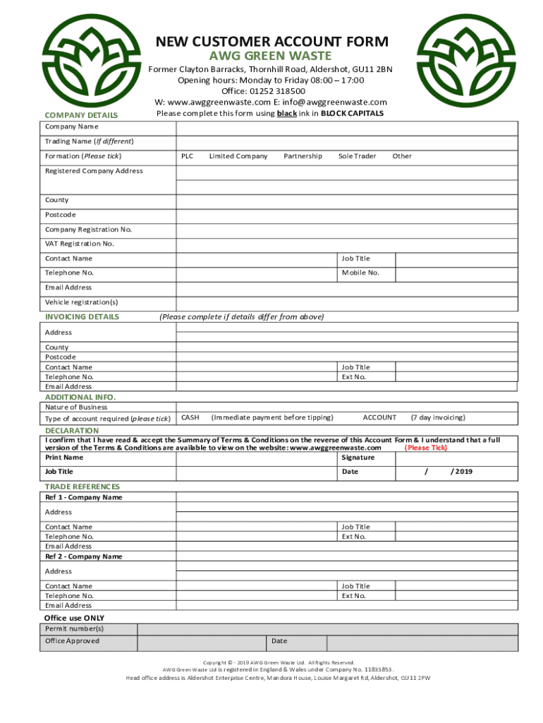 Fillable Online AWG GREEN WASTE Fax Email Print - pdfFiller