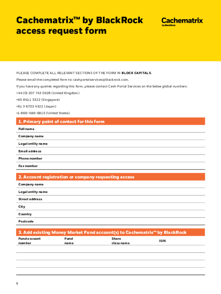 Fillable Online Cachematrix by BlackRock Fax Email Print - pdfFiller