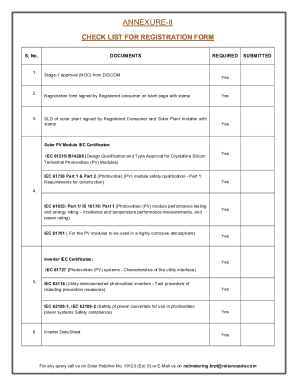 Fillable Online Checklist for registration form Annexure-II cum ...