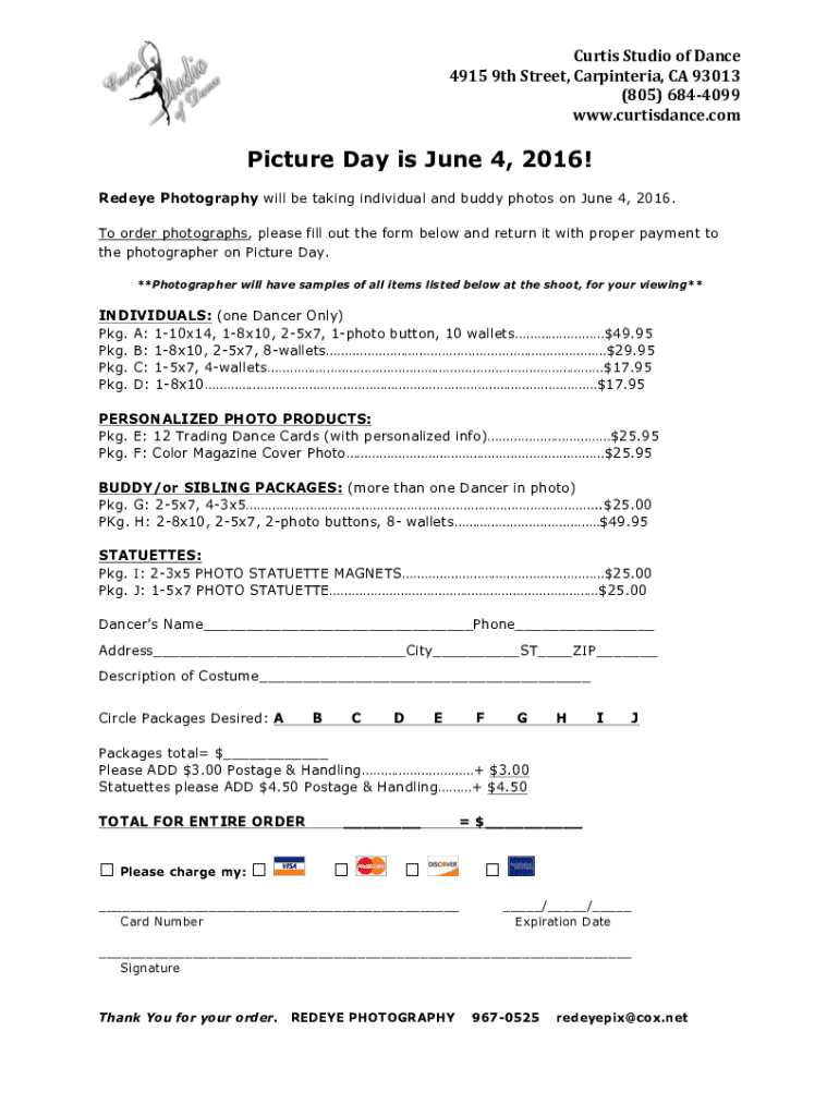 Fillable Online Picture Day Form.docx Fax Email Print - pdfFiller