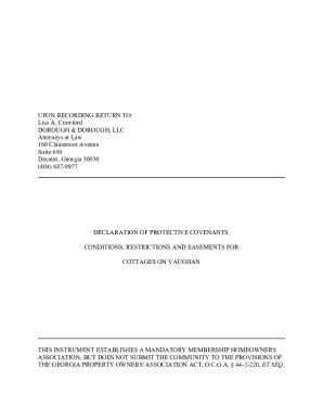 Fillable Online Declaration.Cottages on Vaughn.v3 Fax Email Print ...