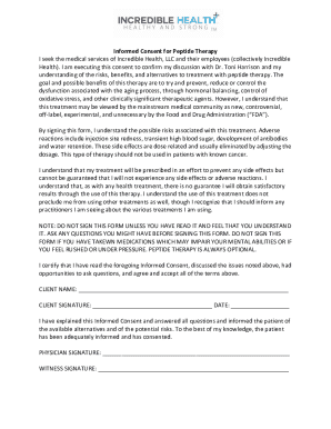 Fillable Online Informed Consent for Peptide Therapy Fax Email Print ...