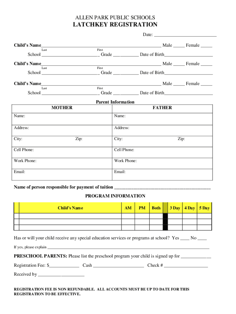 Fillable Online Childs Name:Male/FemaleBirth Date: Doc TemplatepdfFiller Fax Email Print