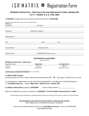Fillable Online ISR MATRIX Fax Email Print - pdfFiller