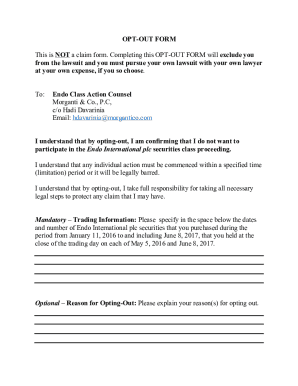 Fillable Online Optout Forms - Gammadyne Corporation32717 Employee Opt ...