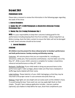 Fillable Online PERFORMANCE NOTES Fax Email Print - pdfFiller