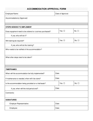 Fillable Online Sample Accommodation Approval Form.doc Fax Email Print ...