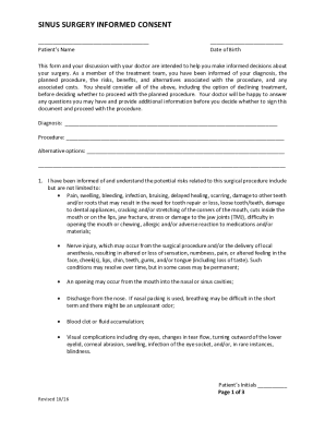 Fillable Online Informed consent in sinus surgery: link between ...