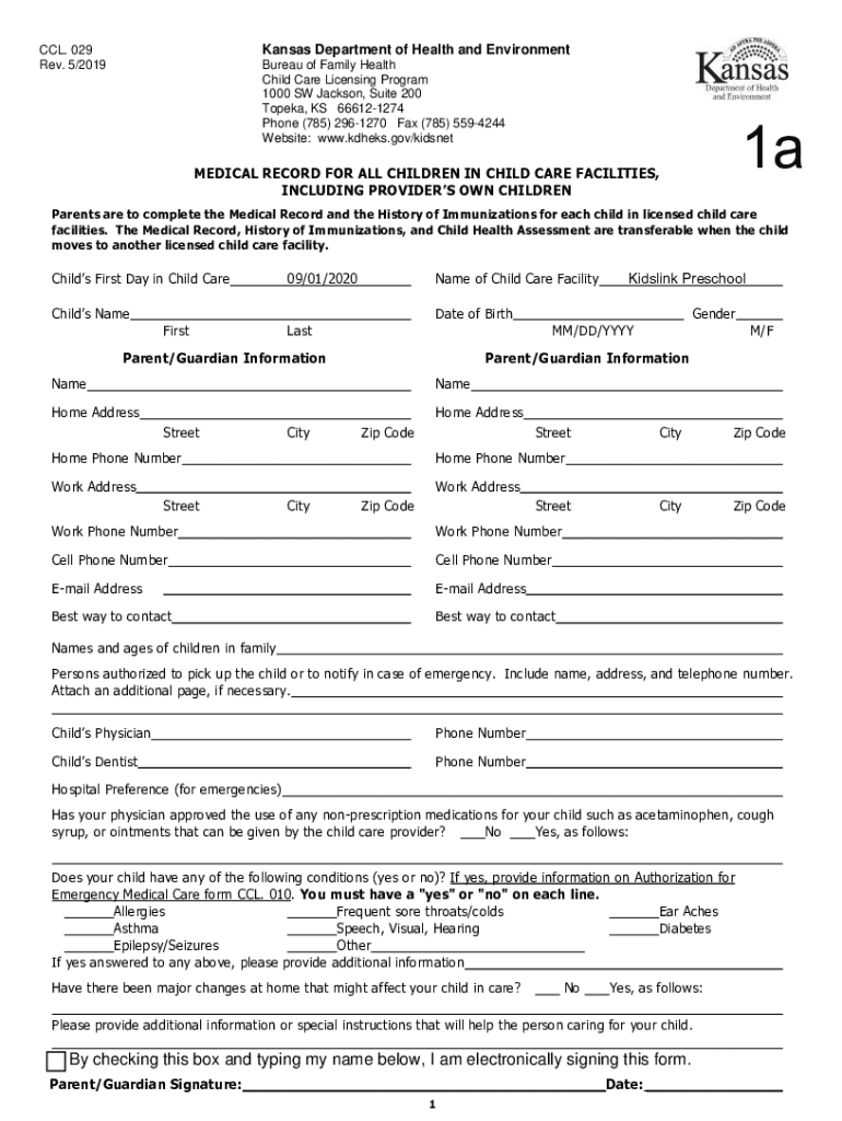 Fillable Online Child Care Licensing - Kansas Department of Health and ...