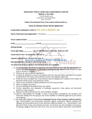 Fillable Online 2020 Camp Rental Agreement.docx Fax Email Print - pdfFiller