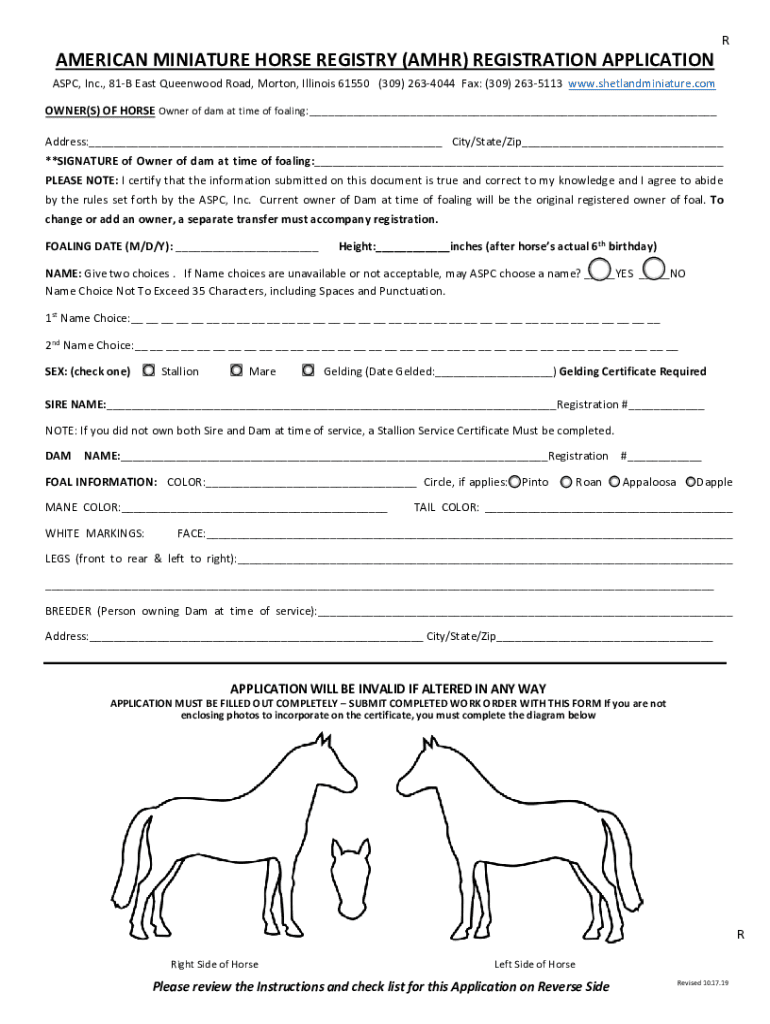 Amhr Registration Application - Fill Online, Printable, Fillable, Blank ...