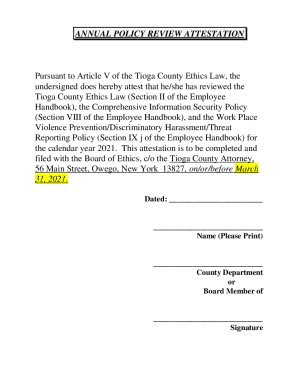 Fillable Online ANNUAL POLICY REVIEW ATTESTATION Fax Email Print ...