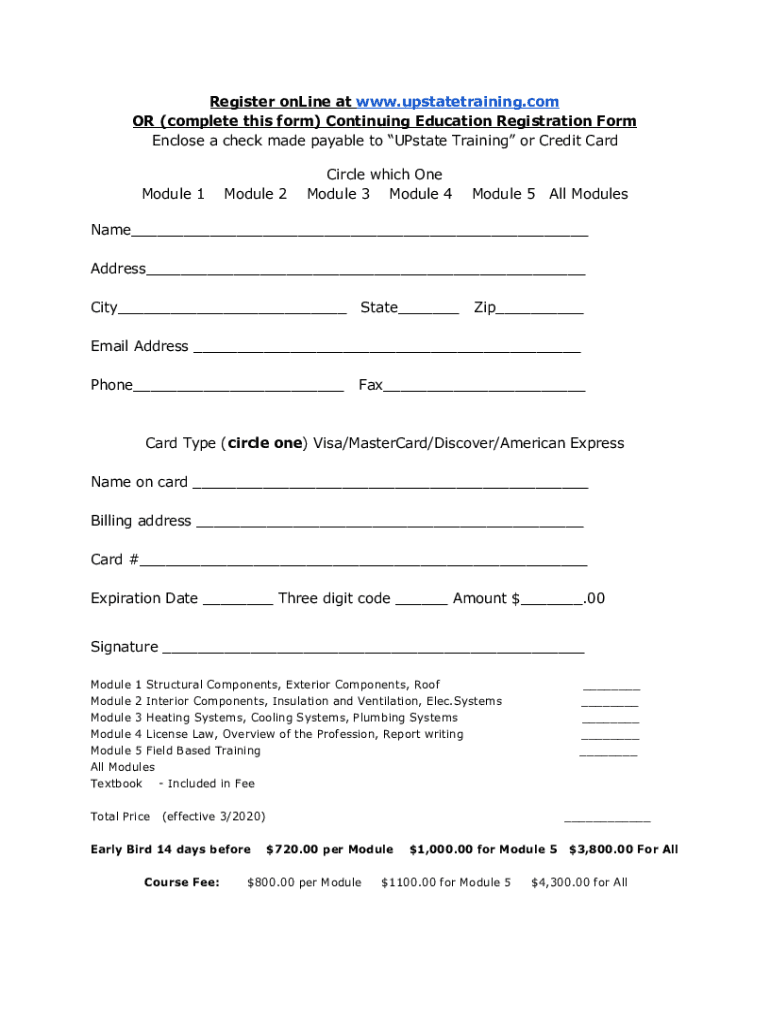 Fillable Online OR (complete this form) Continuing Education Registration Form Fax Email Print ...