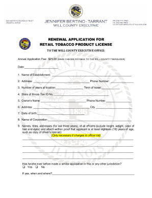 Fillable Online RETAIL TOBACCO PRODUCT LICENSE Fax Email Print - pdfFiller