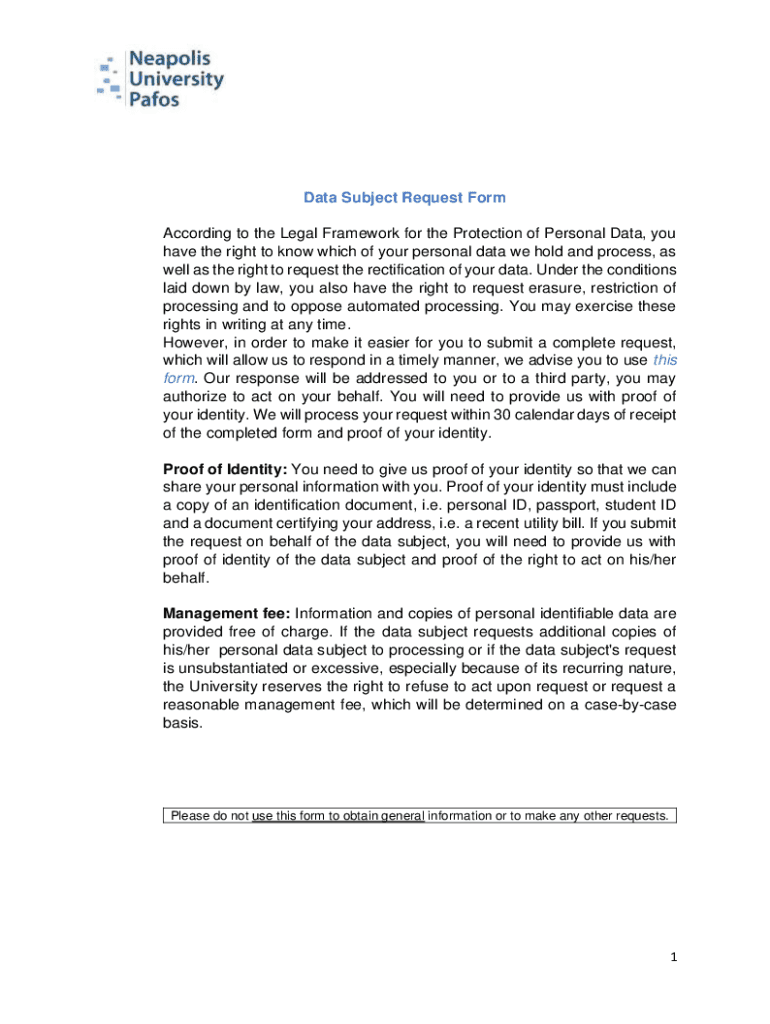 Fillable Online GDPR Data Subject Access Requests: How to Respond?GDPR ...