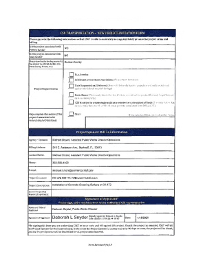 Fillable Online CSX TRANSPORTATION- NEW PROJECT INITIATION FORM ... Fax ...