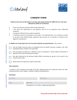 Fillable Online Study on the course of the disease in persons who ...