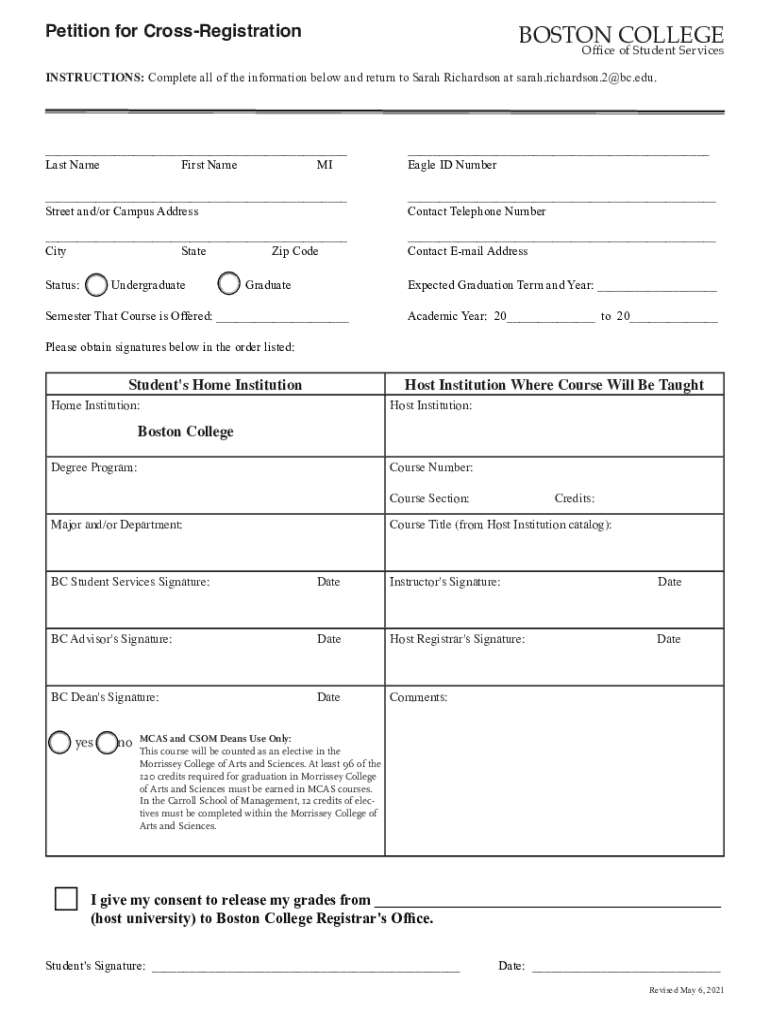 Fillable Online Petition for Cross-Registration Fax Email Print - pdfFiller