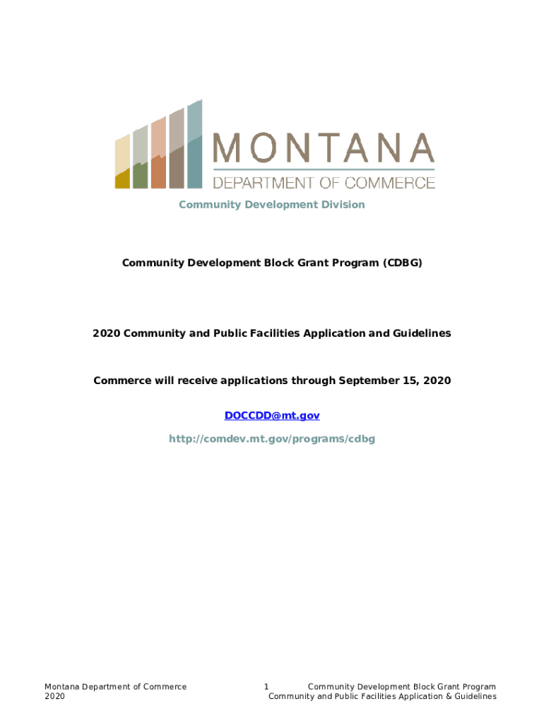 2020 Community and Public Facilities Application and Guidelines - comdev mt Doc Template | pdfFiller