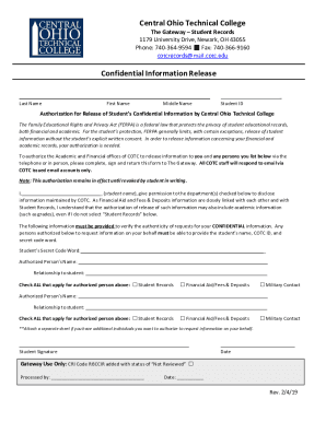 Fillable Online Confidential Information Release Fax Email Print ...