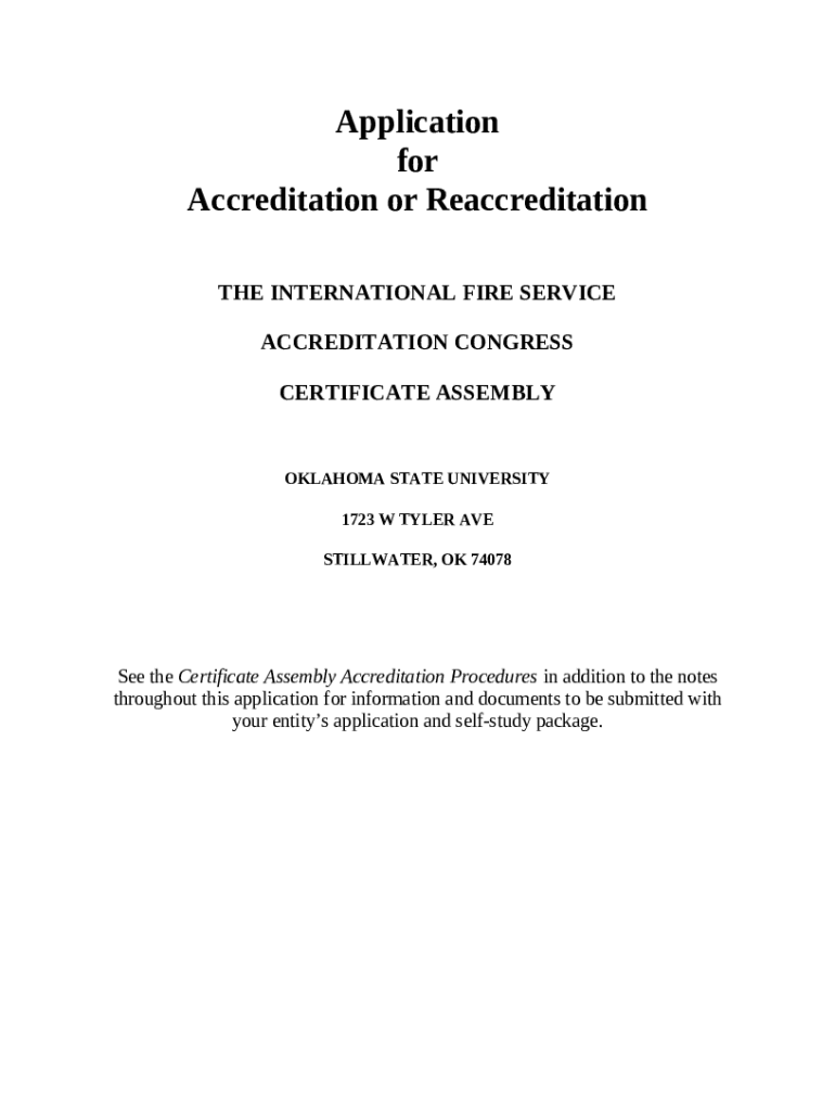 IFSAC CA Accreditation Application Doc Template | pdfFiller