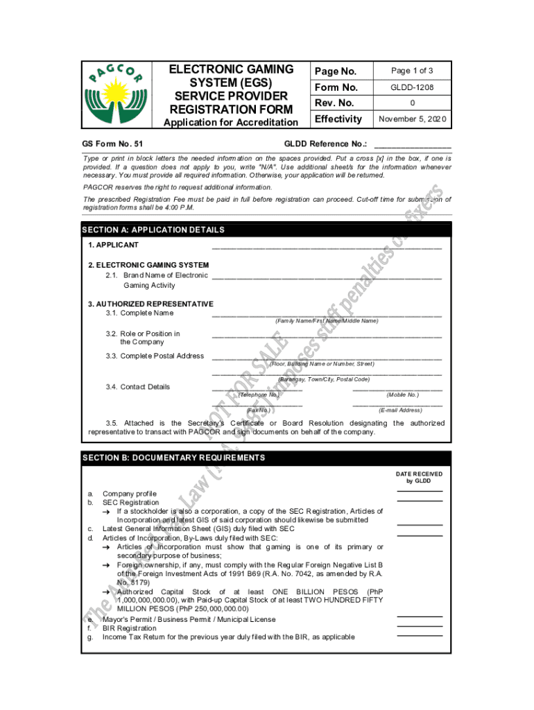 Fillable Online SYSTEM (EGS) Fax Email Print - pdfFiller