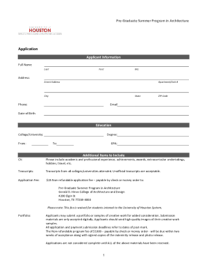 Fillable Online Summer Arch Grad Appilcation Form Rev 1.docx Fax Email ...