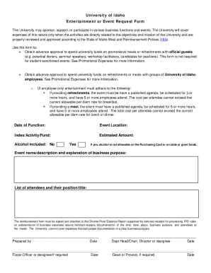 Fillable Online Entertainment or Event Request Form Fax Email Print - pdfFiller