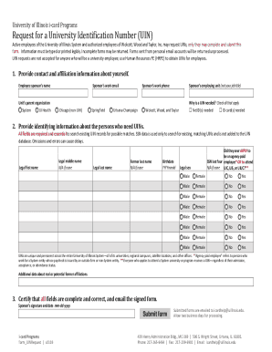 Fillable Online UIN Request Form 2103 Fax Email Print - pdfFiller