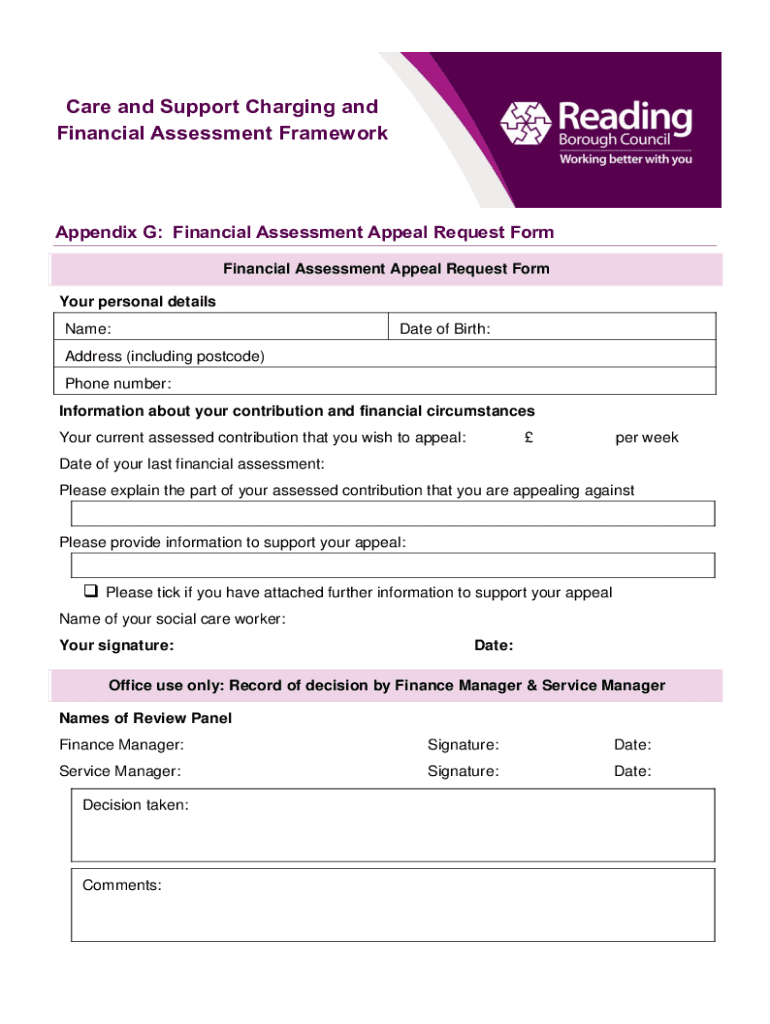 Fillable Online Care and Support Charging and Fax Email Print - pdfFiller