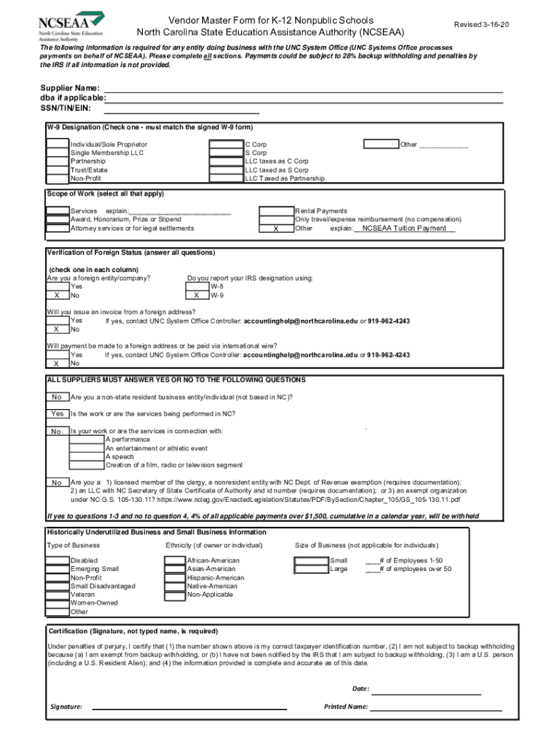 Fillable Online North Carolina State Education Assistance Authority ...