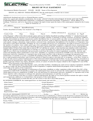 Fillable Online PDF Sample Easement and Right of Way Agreement Fax ...
