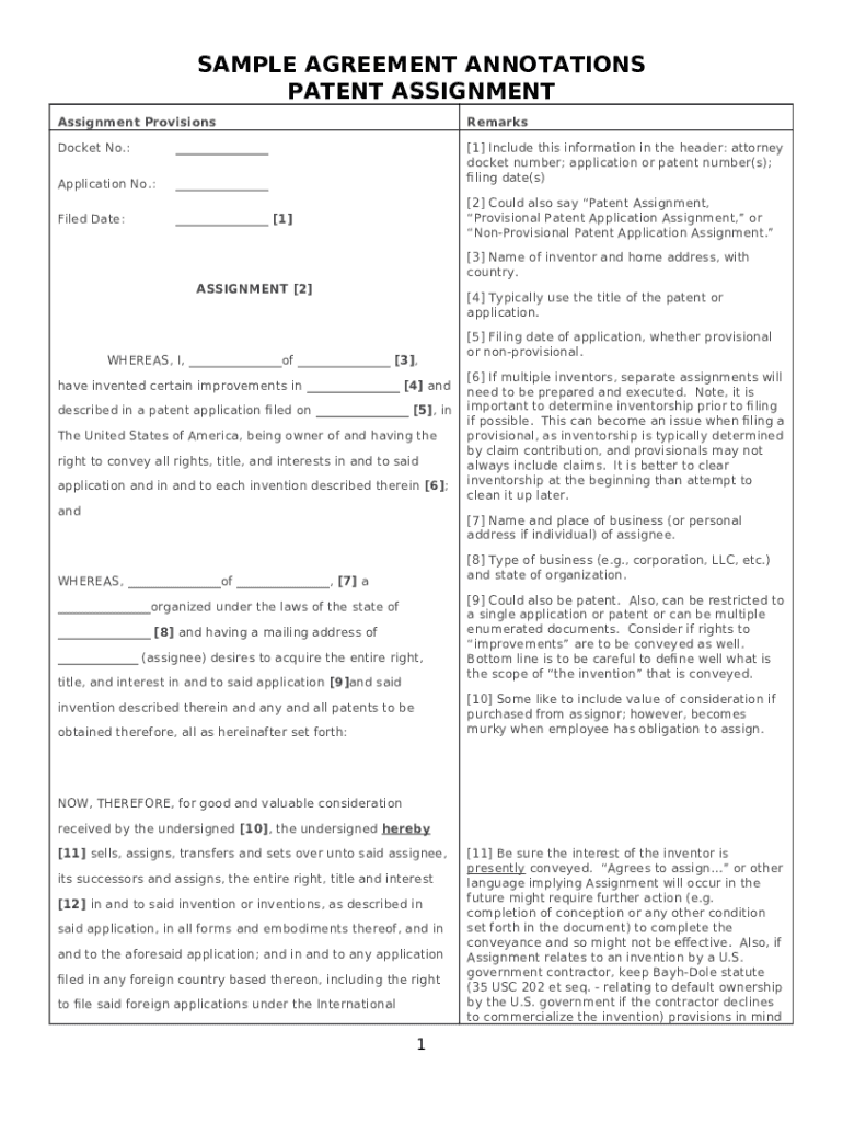 5. Annotated Patent Assignment Doc Template | pdfFiller