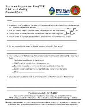 Fillable Online Stormwater Improvement Plan (SWIP) Fax Email Print ...