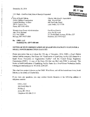 Fillable Online puc sd Mail - Certified Mail, Return Receipt Requested ...