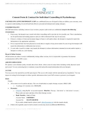 Fillable Online AM003 Client Consent Form & Contract for Individual ...