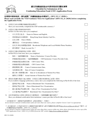 Fillable Online Checklist for Submission of the Continuing Education ...