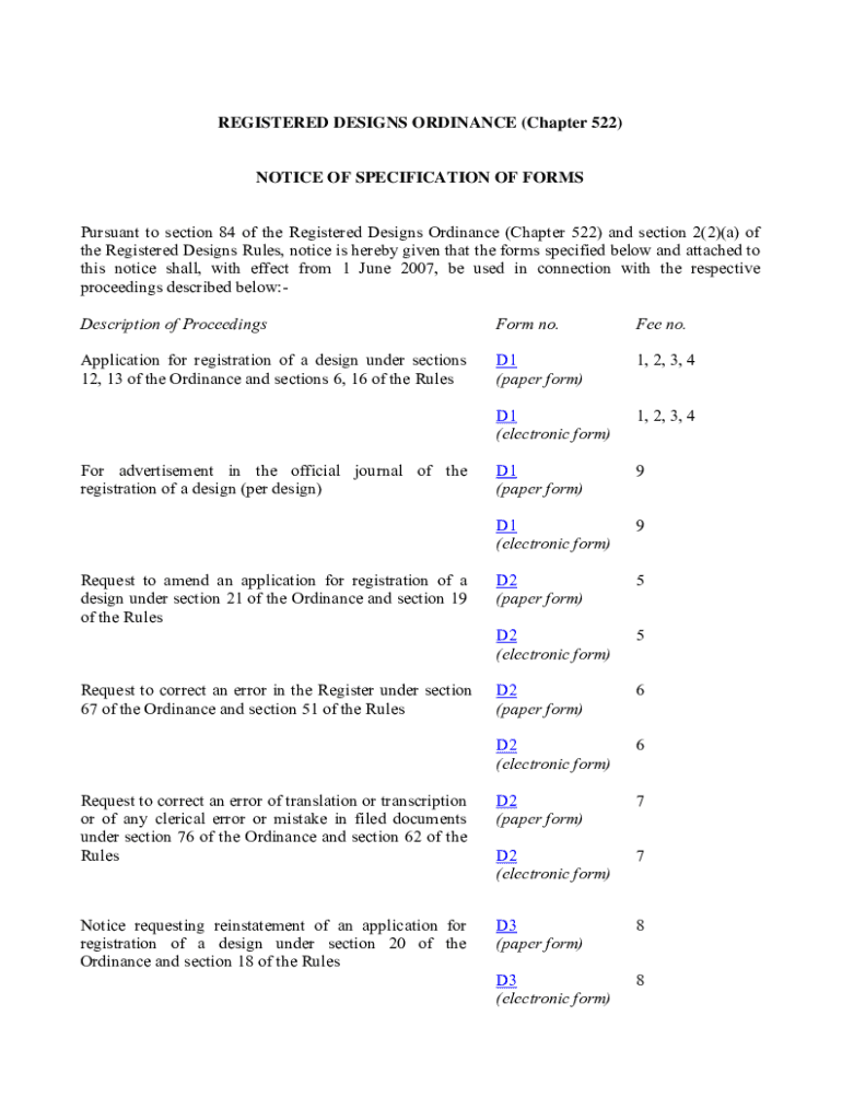 Fillable Online TRADE MARKS ORDINANCE (Chapter 559) NOTICE OF ... - ipd ...