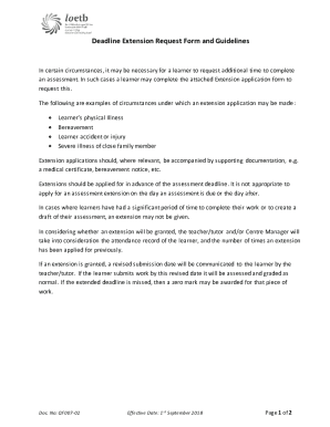 Fillable Online Deadline Extension Request Form and Guidelines Fax Email Print - pdfFiller