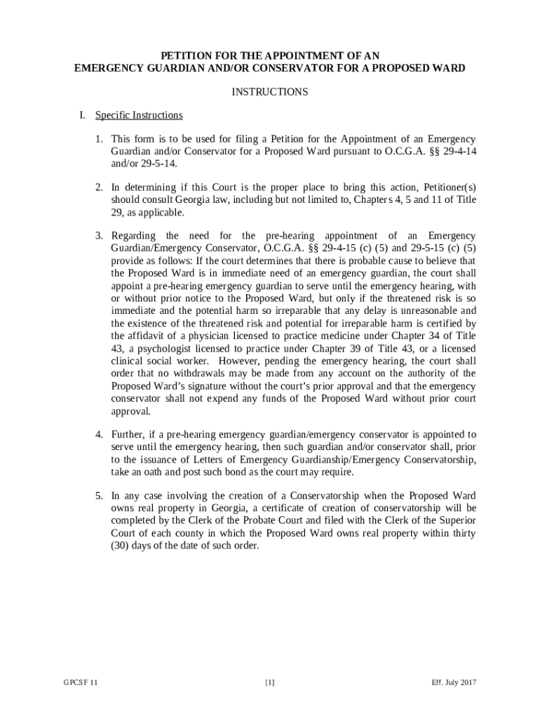 GC-110(P) Petition for Appointment of Temporary Guardian ...