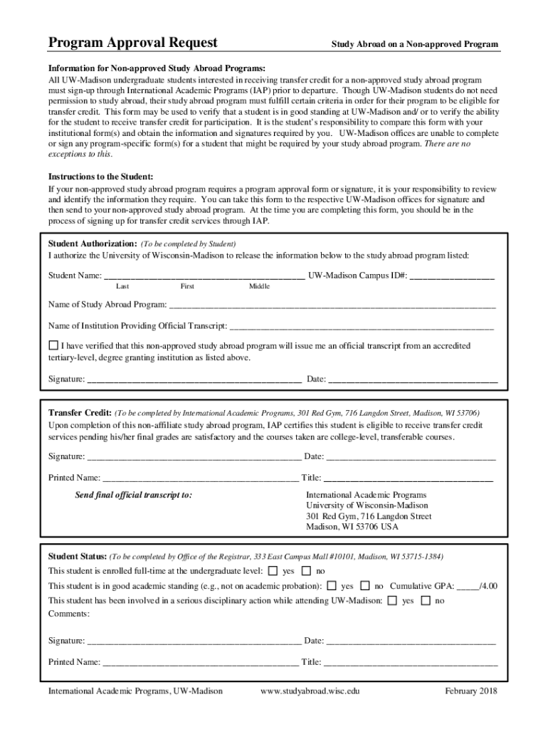 Fillable Online Program Approval Request form Fax Email Print - pdfFiller