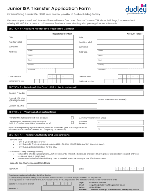 Fillable Online Junior ISA Transfer Application Form Fax Email Print - pdfFiller