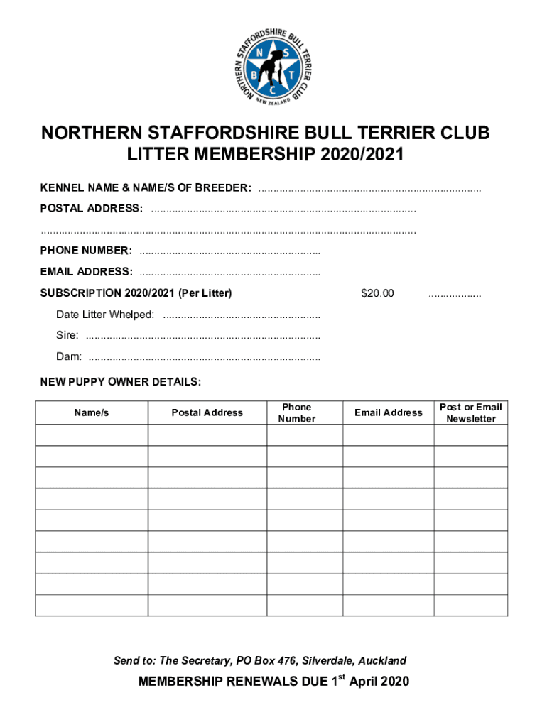 Fillable Online Litter Membership Form.doc Fax Email Print - pdfFiller