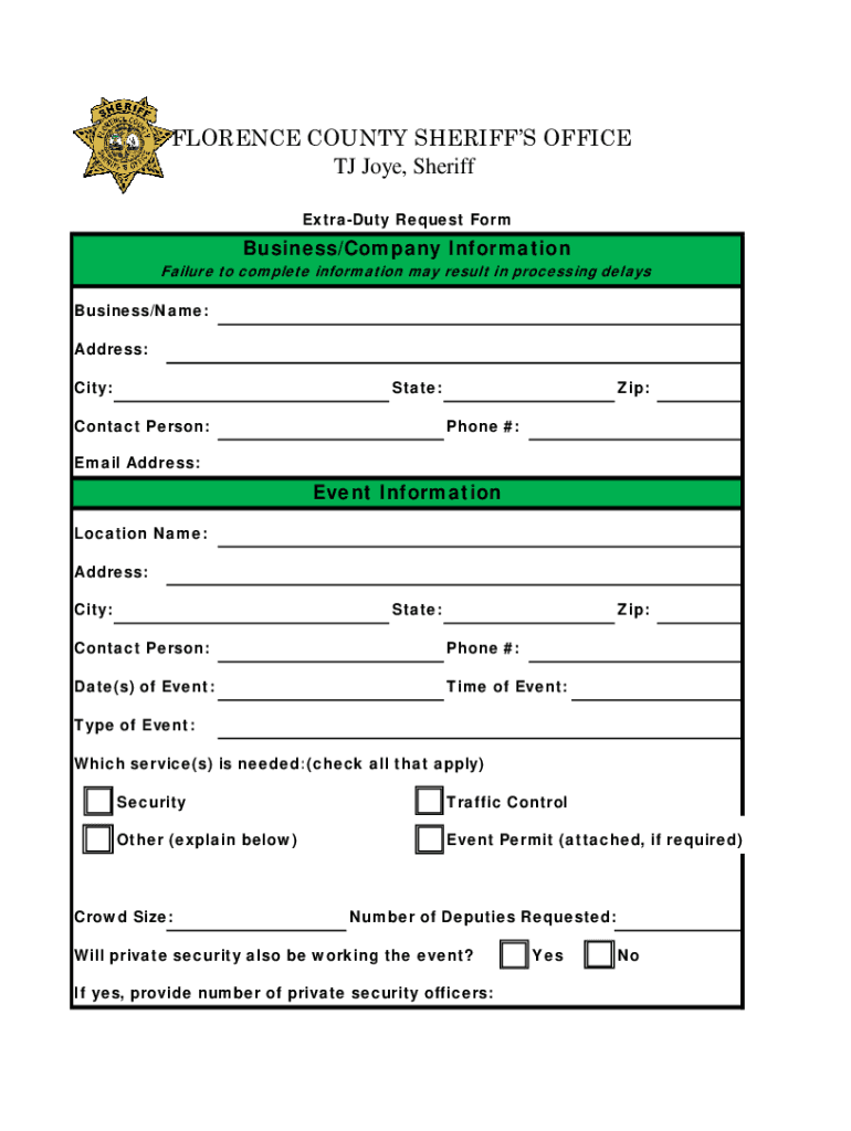 Fillable Online Appendix 6 Extra Duty Request Form.xlsx Fax Email Print ...